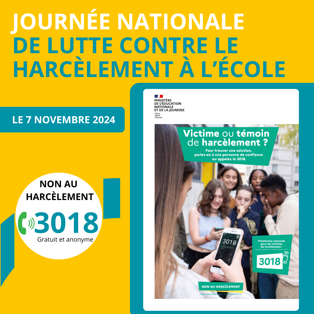 JOURNÉE NATIONALE DE LUTTE CONTRE LE HARCÈLEMENT À L'ÉCOLE | Marinéo